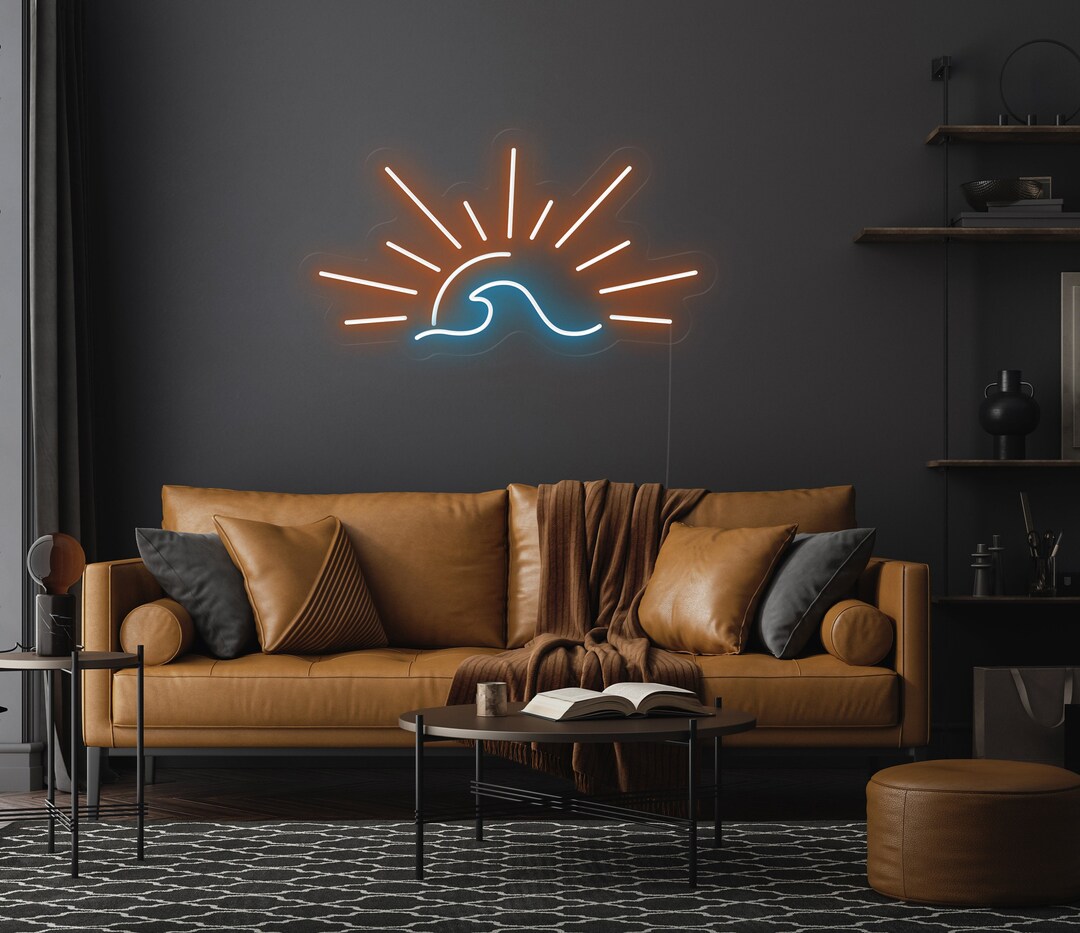 Sun Wave Neon Sign - LED Neon Sign, Wall Decor, Wall Sign, Sunset Led ...