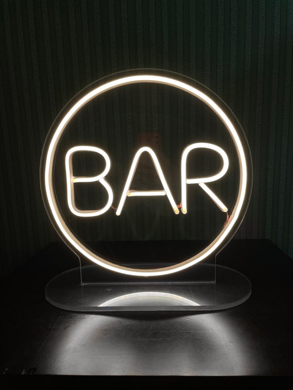 Bar Led Neon Sign Bar Sign Circle Bar Neon Sign Wedding | Etsy