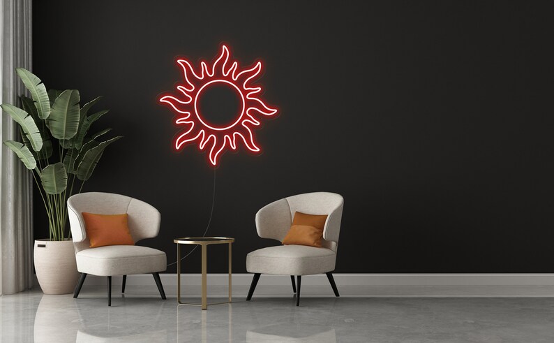 Sun Neon Sign LED Neon Sign Wall Decor Wall Sign Sunset - Etsy