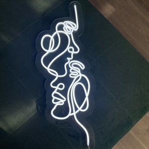 Faces Neon Sign | Girl and Boy Wall Sign, Love Neon Sign, Couple Neon ...