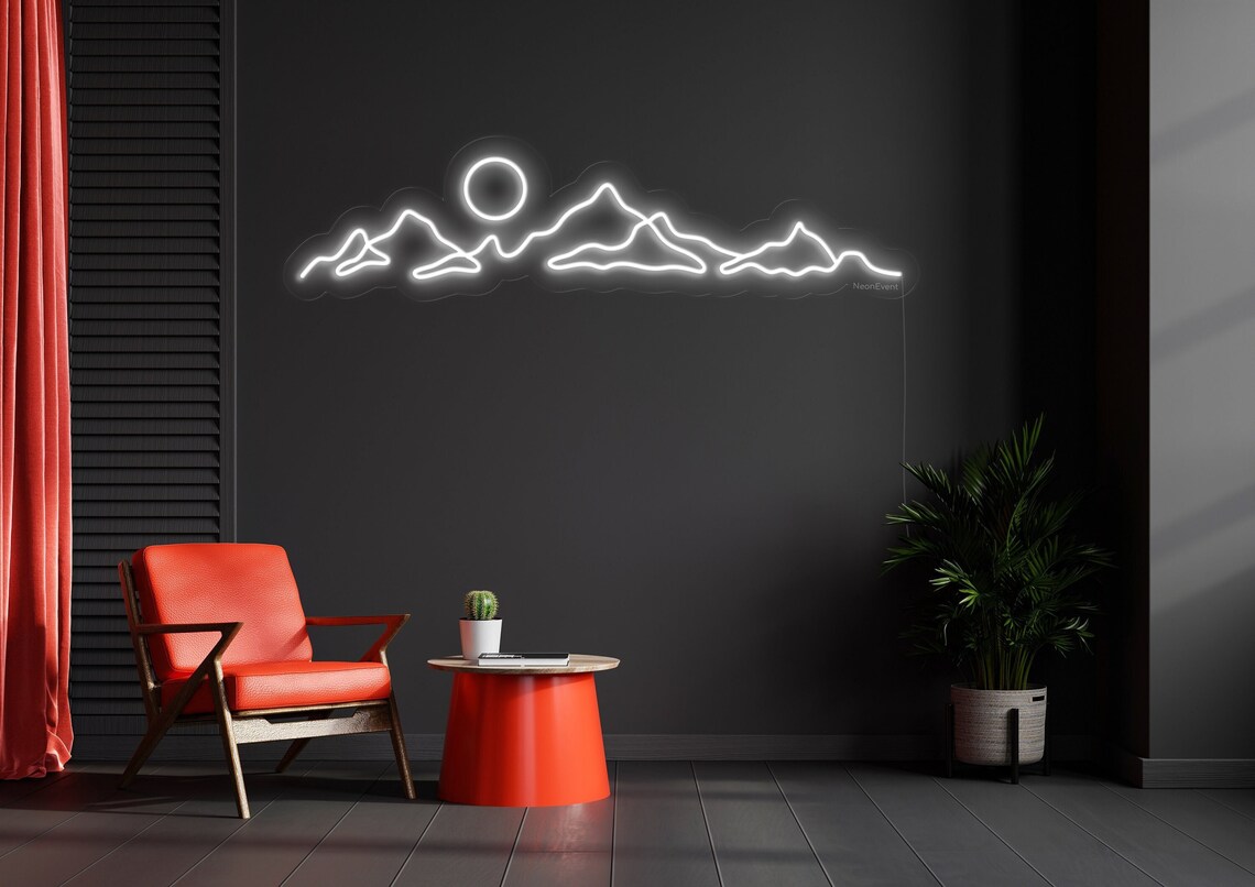 Mountains Neon Sign LED Neon Sign Wall Decor Wall Sign - Etsy