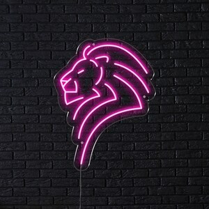 Lion Neon Sign, Animal Neon Light Kids Room Decor, Nature Led Sign ...