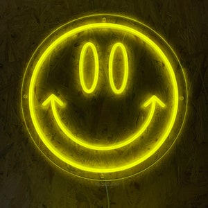 Smiley Neon Sign Smile Neon Sign, Happy Neon Sign, Custom Home Light ...