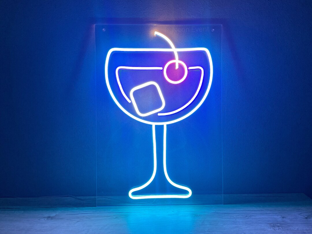 Coctail Neon Sign, Neon Decoration for Cafes, Home Neon Sign, Wall ...