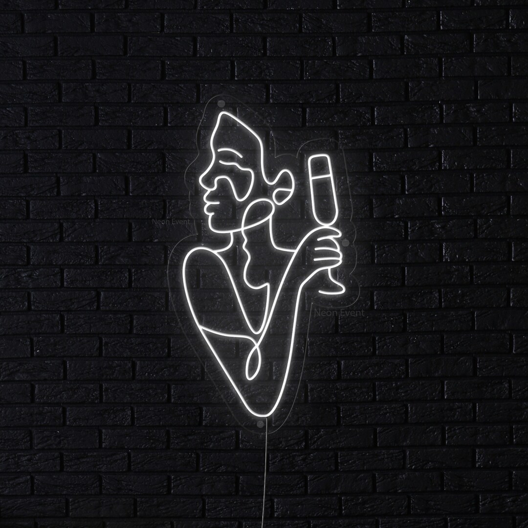 Girl Neon Sign | Woman Wall Sign, Wine Neon Sign, Beauty Neon Sign, Bar ...