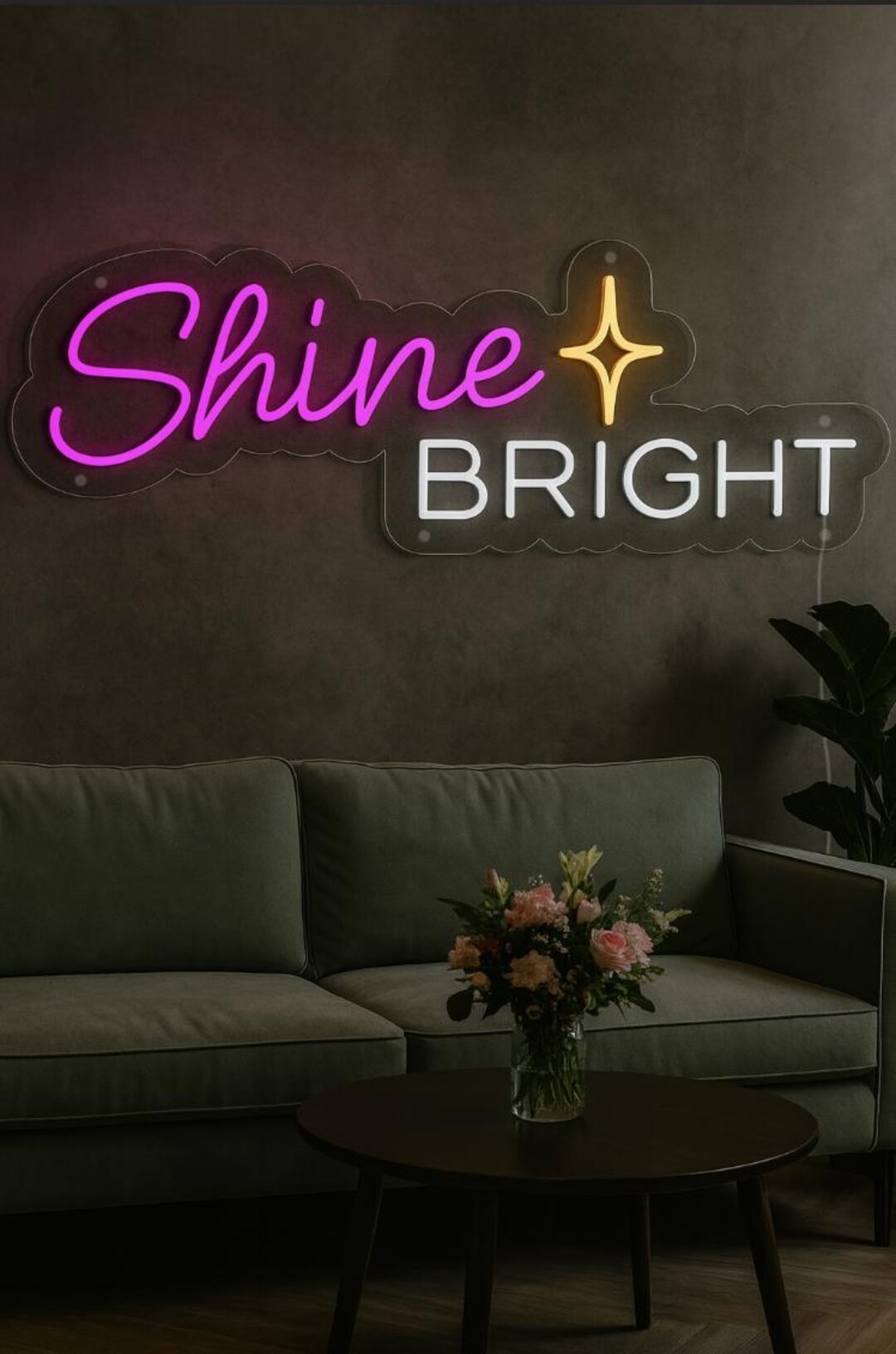 Shine Bright LED Neon Sign: Star Symbol, Beauty Salon Decor - Etsy
