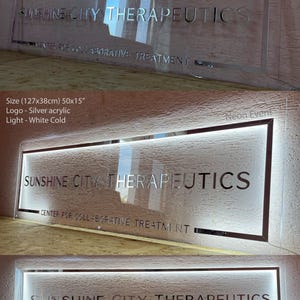 Acrylic Gold Mirror Logo Sign With Neon Light, Logo Decoration Office ...