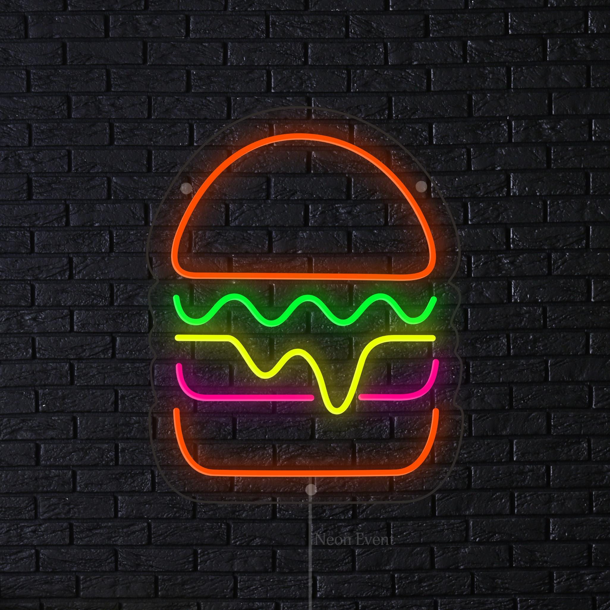 Burger Neon Sign, Food Neon Sign, Fast Food Led Sign, Cafe Neon Sign ...