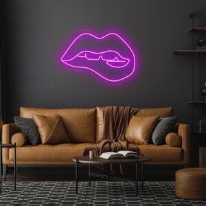 Lips Neon Sign - Lips Girl LED Neon Sign, Gift for Her, Girl Lips Neon ...