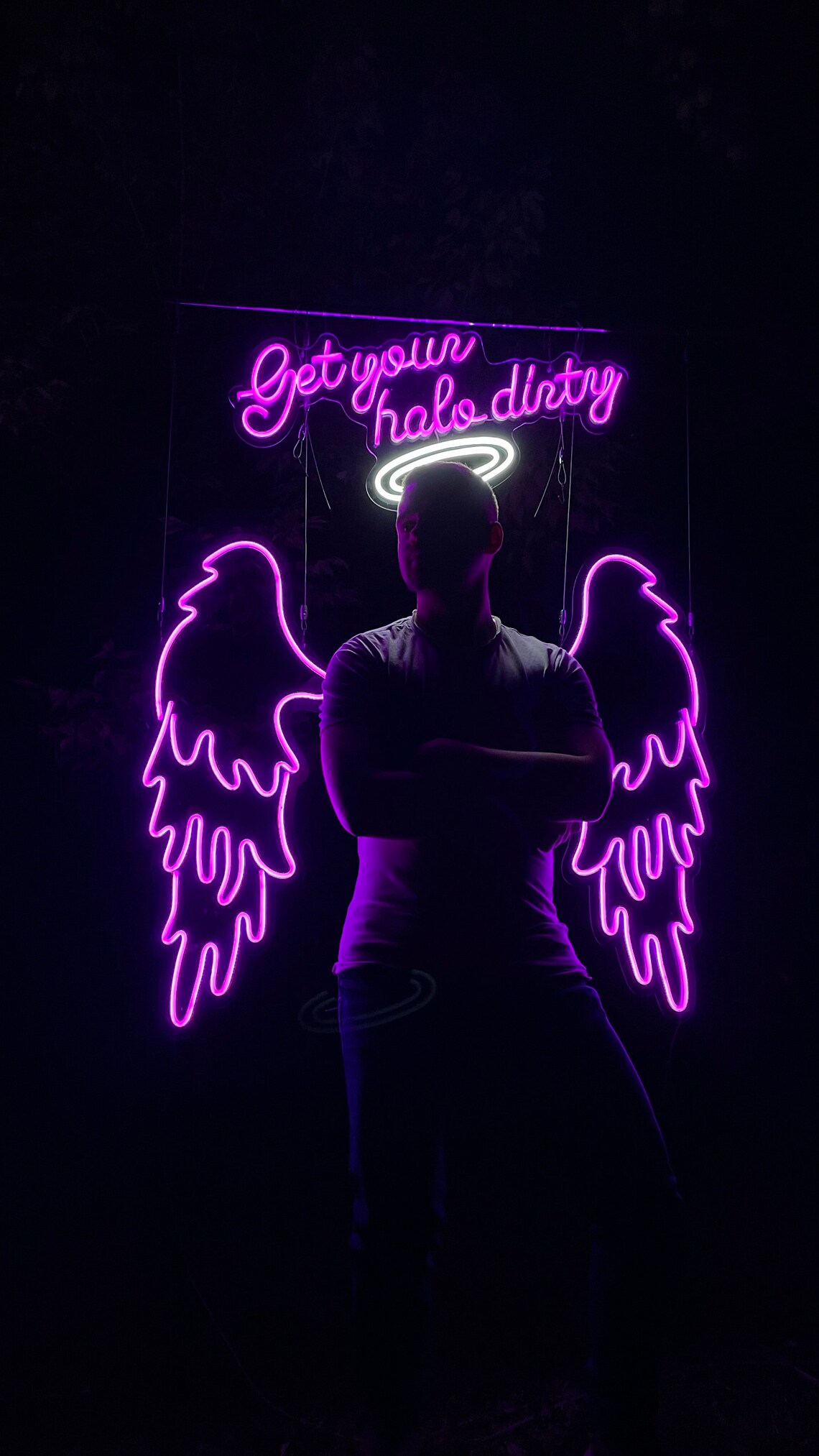 Get Your Halo Dirty Led Neon Sign Wings Led Neon Sign Angel - Etsy