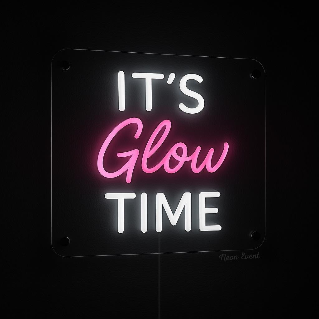 It's Glow Time Neon Sign, Glow Neon Light, Beauty Salon Neon Sign, Time ...
