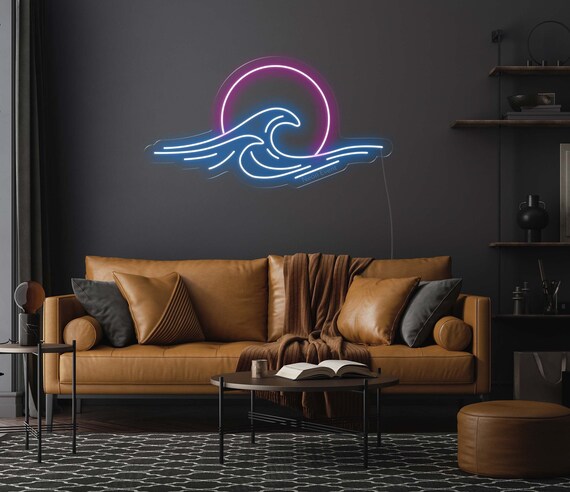 Sun Wave Neon Sign LED Neon Sign Wall Decor Wall Sign | Etsy