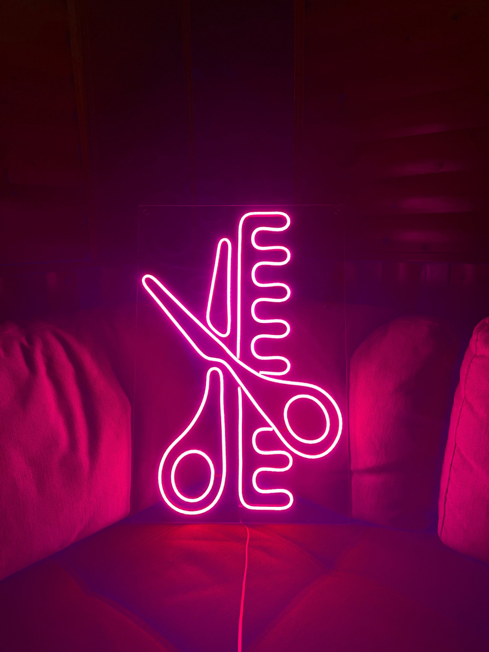 Scissors Neon Scissors Neon Sign Scissors Led Sign Custom - Etsy