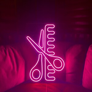 Scissors Neon, Scissors Neon Sign, Scissors Led Sign Custom, Barber ...