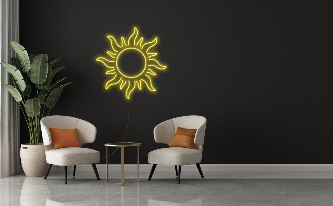Sun Neon Sign - LED Neon Sign, Wall Decor, Wall Sign, Sunset Led Sign ...