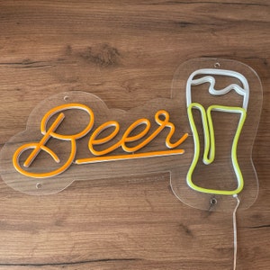 Beer Neon Sign - LED Neon Sign, Wall Decor, Wall Sign, Drink Led Neon ...