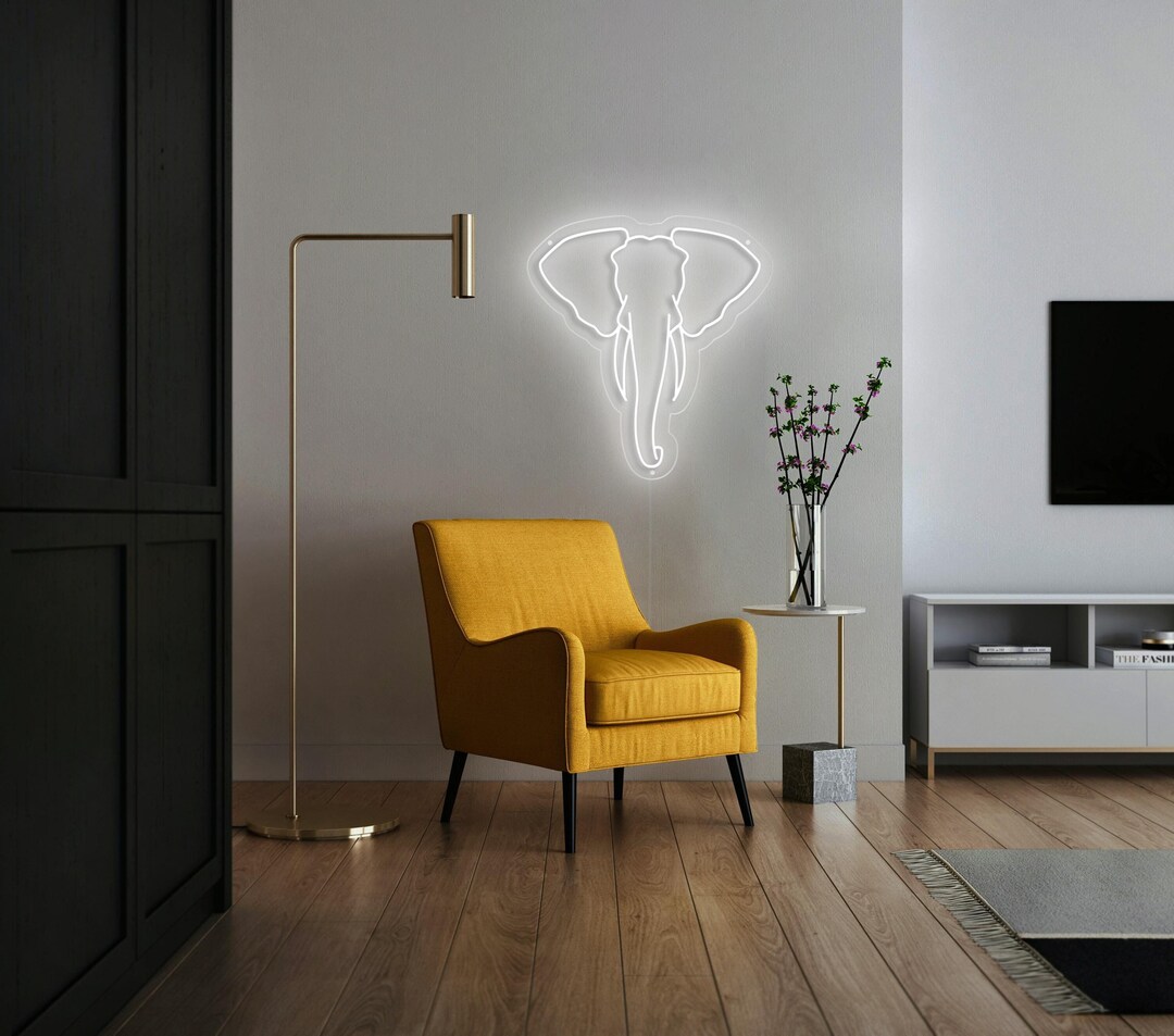Elephant Neon Sign - Led Wall Sign, Kids Room Neon Sign, Animal Neon ...