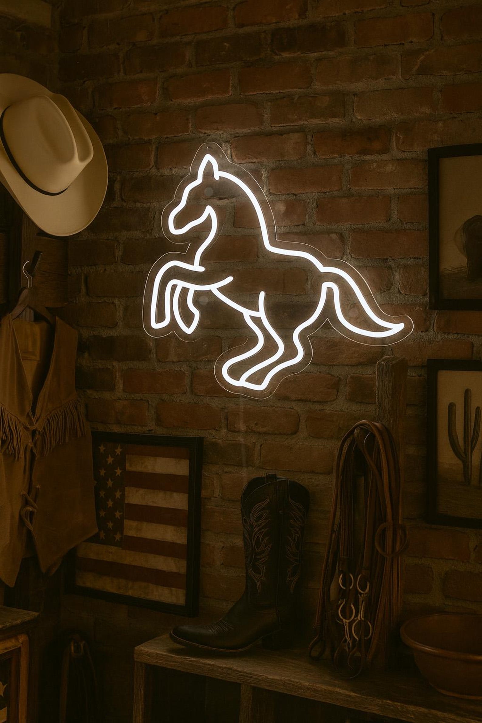 Horse Neon Sign, Western Decor Neon Sign, Wild West Neon Sign, Cowboy ...