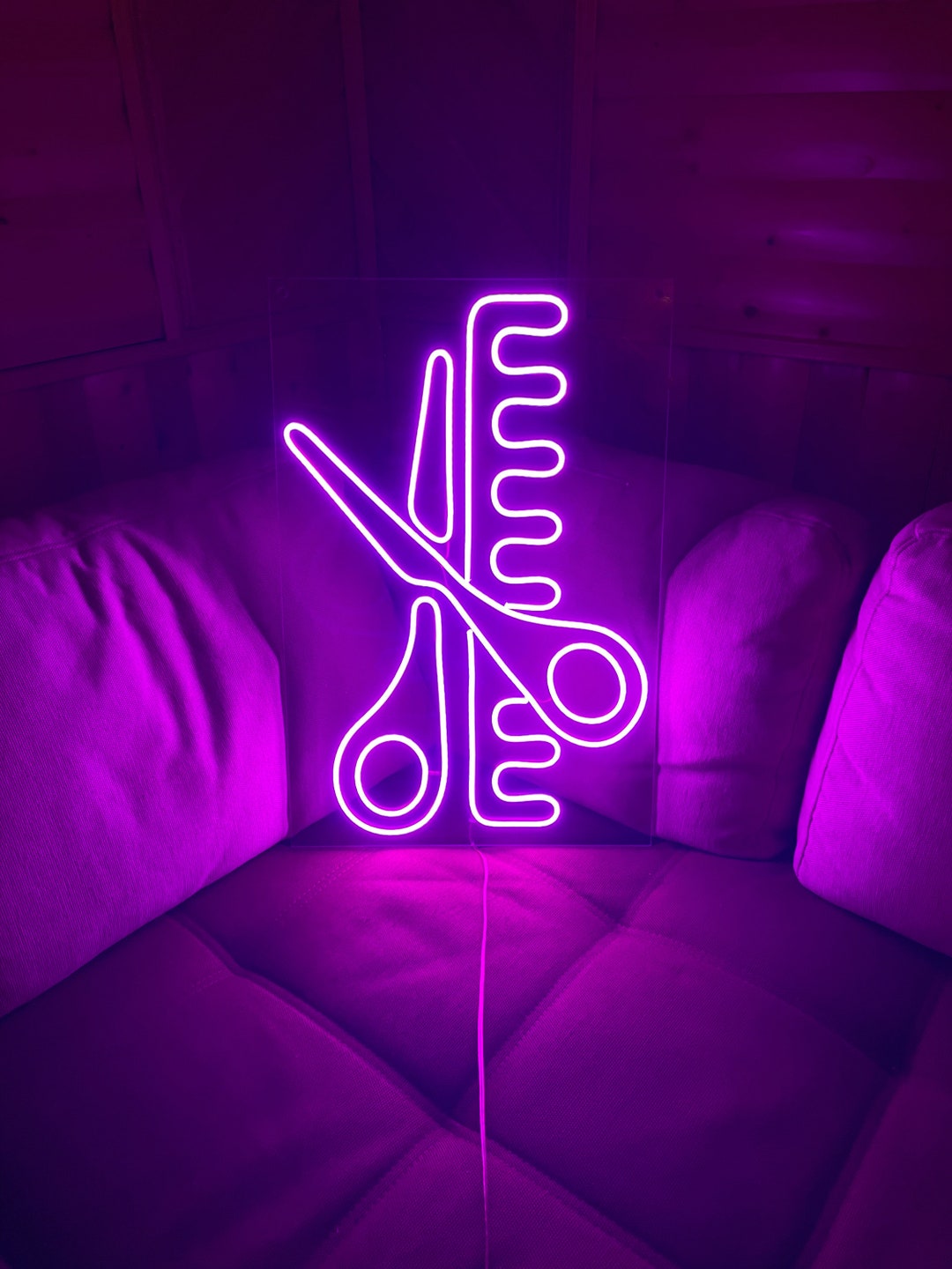 Scissors Neon, Scissors Neon Sign, Scissors Led Sign Custom, Barber ...