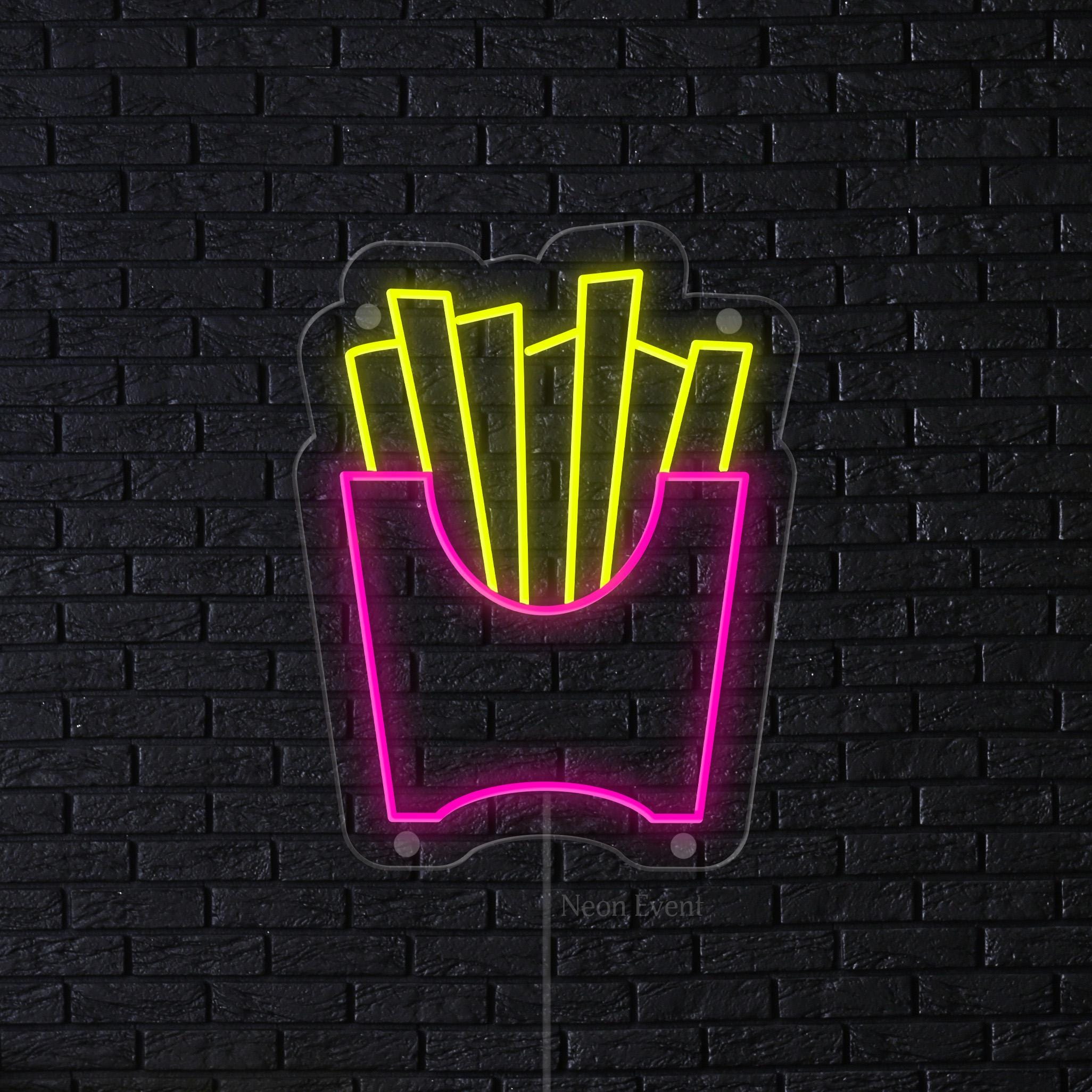 Fries Neon Sign,french Fries Neon Sign, Fried Potato Neon Light, Food ...