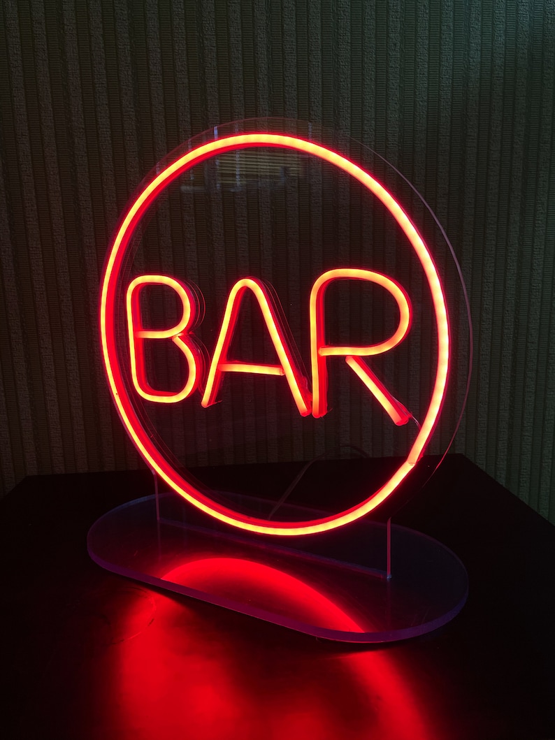 Bar Led Neon Sign Bar Sign Circle Bar Neon Sign Wedding | Etsy