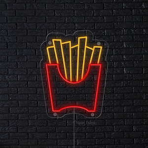 Fries Neon Sign,french Fries Neon Sign, Fried Potato Neon Light, Food ...