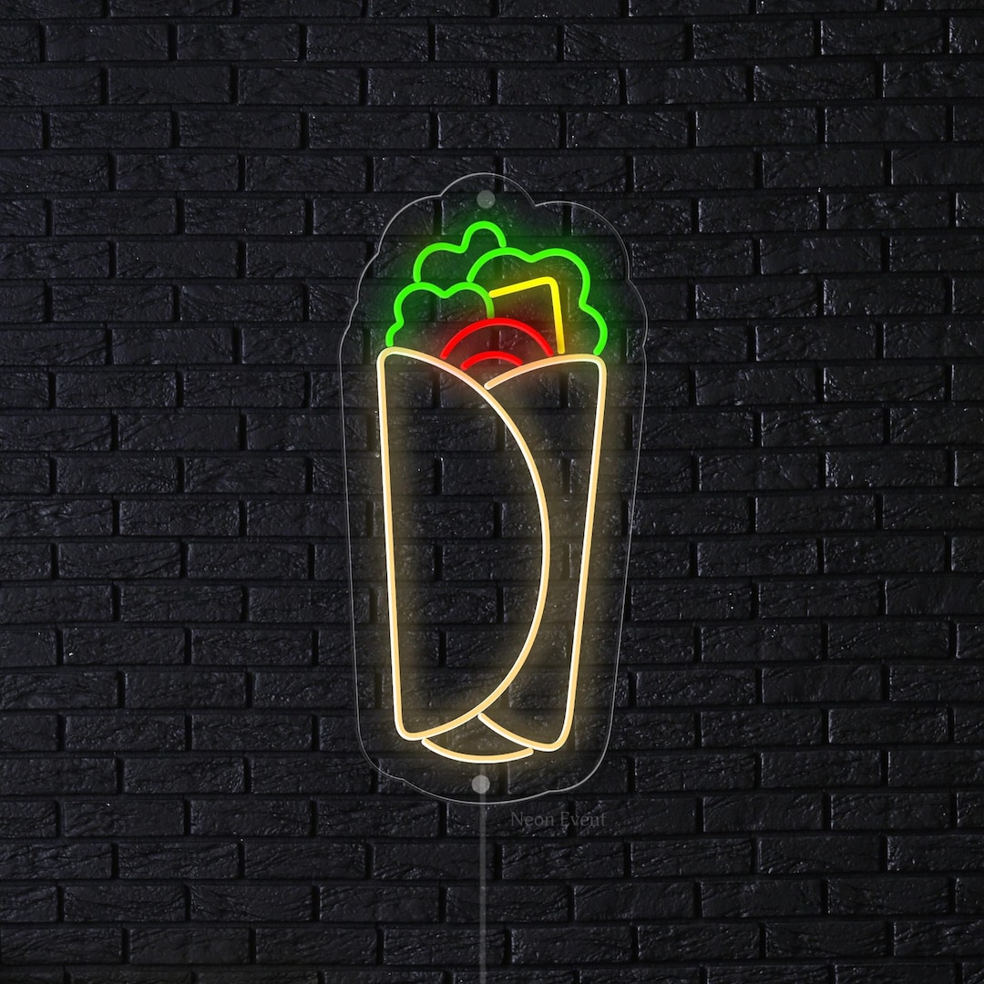 Shawarma Neon Sign, Doner Kebab Neon, Burritos Neon, Food Neon Sign ...