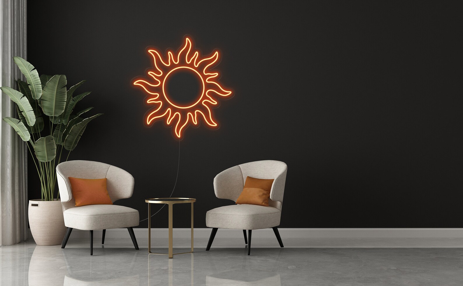 Sun Neon Sign LED Neon Sign Wall Decor Wall Sign Sunset - Etsy