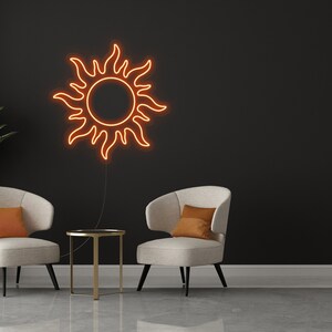 Sun Neon Sign - LED Neon Sign, Wall Decor, Wall Sign, Sunset Led Sign ...