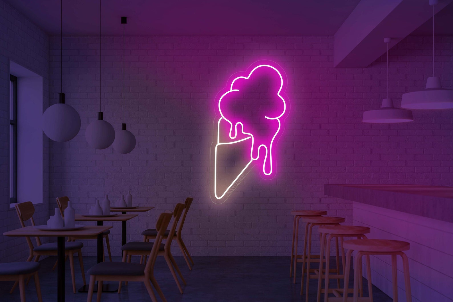 Ice Cream Neon Sign Neon Decoration for Cafes Home Neon - Etsy