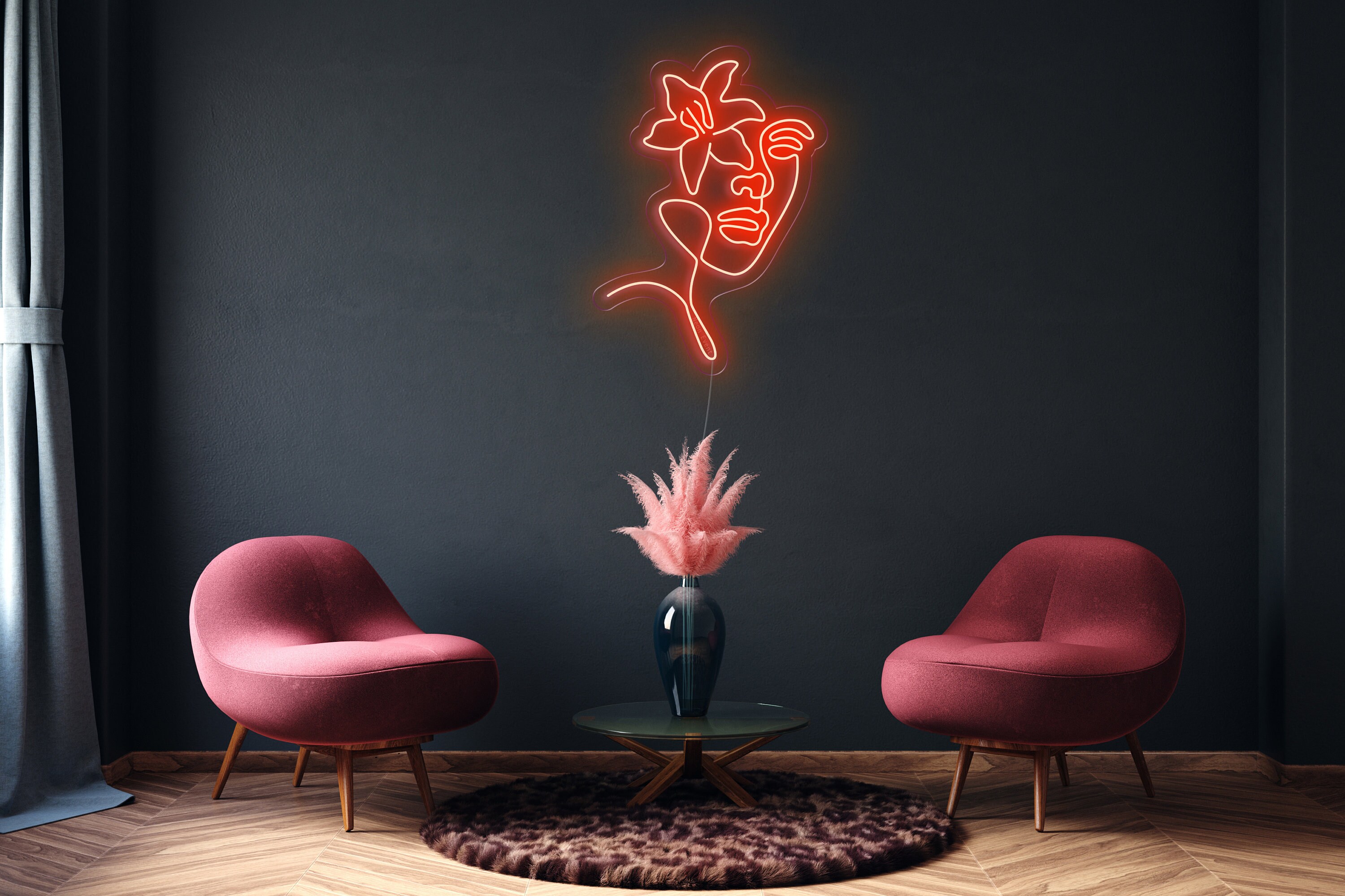 Girl Neon Sign - Flower Girl LED Neon Sign, Gift for Her, Girl Flower ...