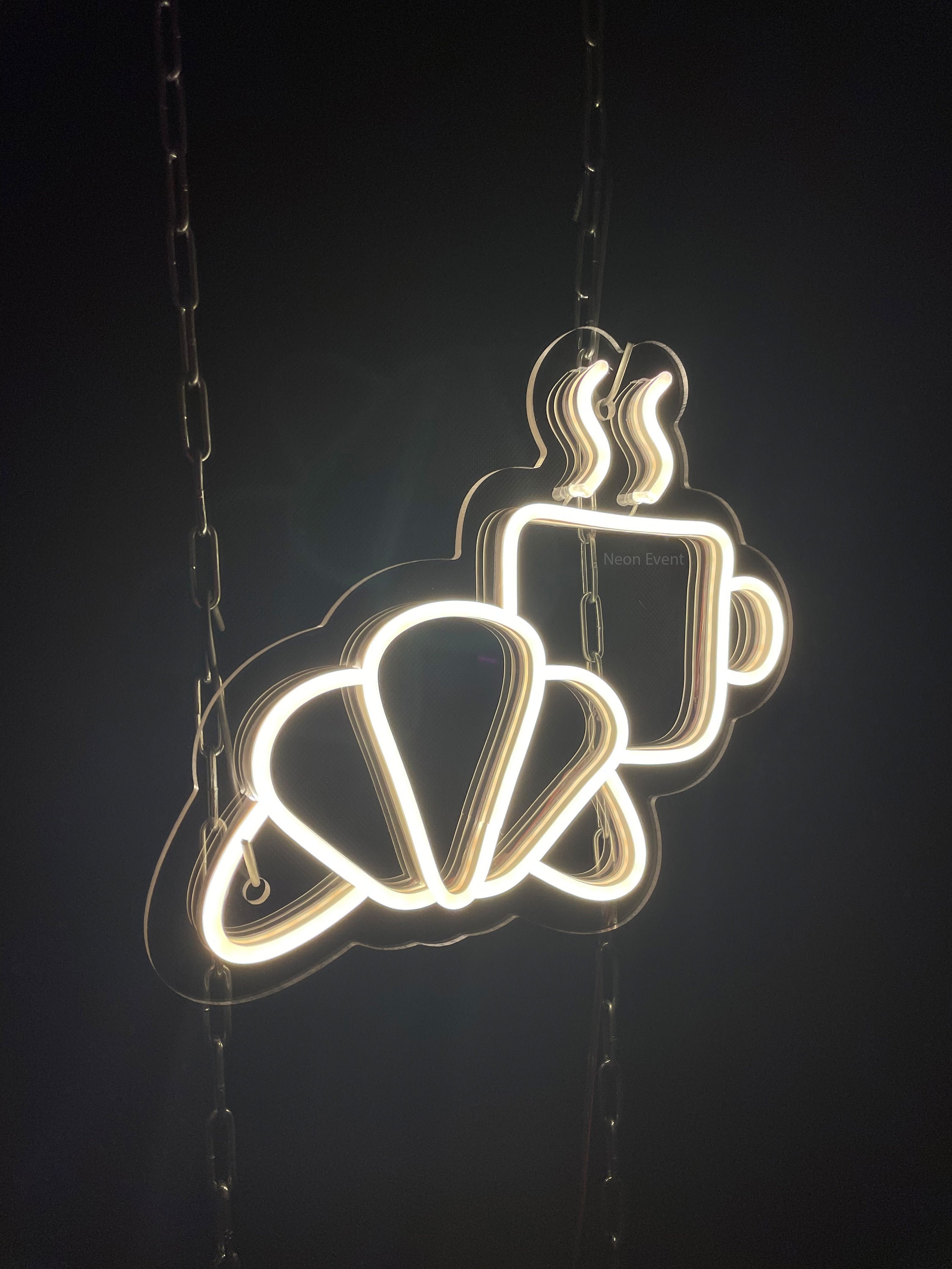Croissant Coffee LED Neon Sign Food Neon Sign Croissant - Etsy