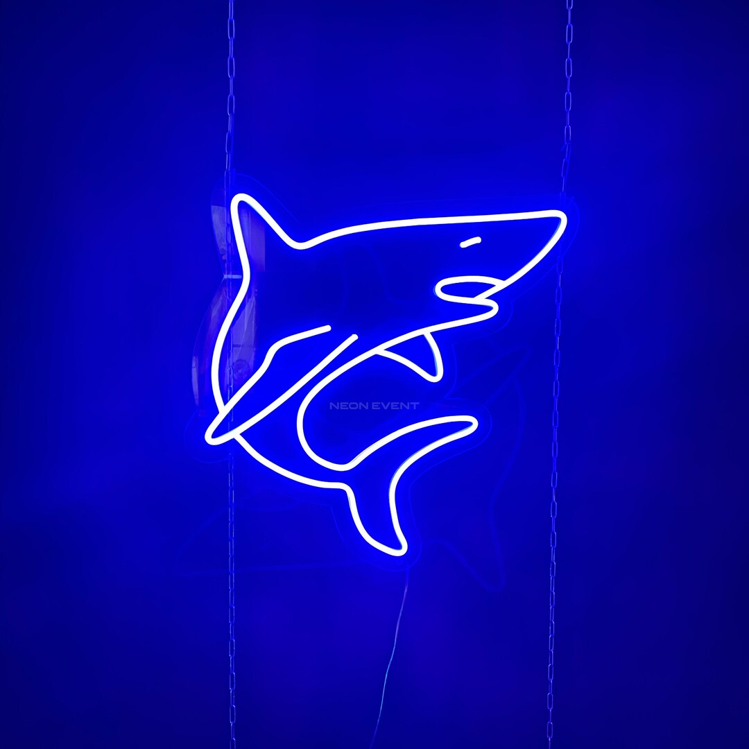 Shark Neon Sign - LED Neon Sign, Wall Decor, Wall Sign, Sea Led Neon ...