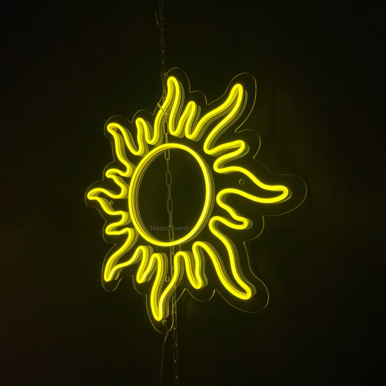 Sun Neon Sign - LED Neon Sign, Wall Decor, Wall Sign, Sunset Led Sign ...