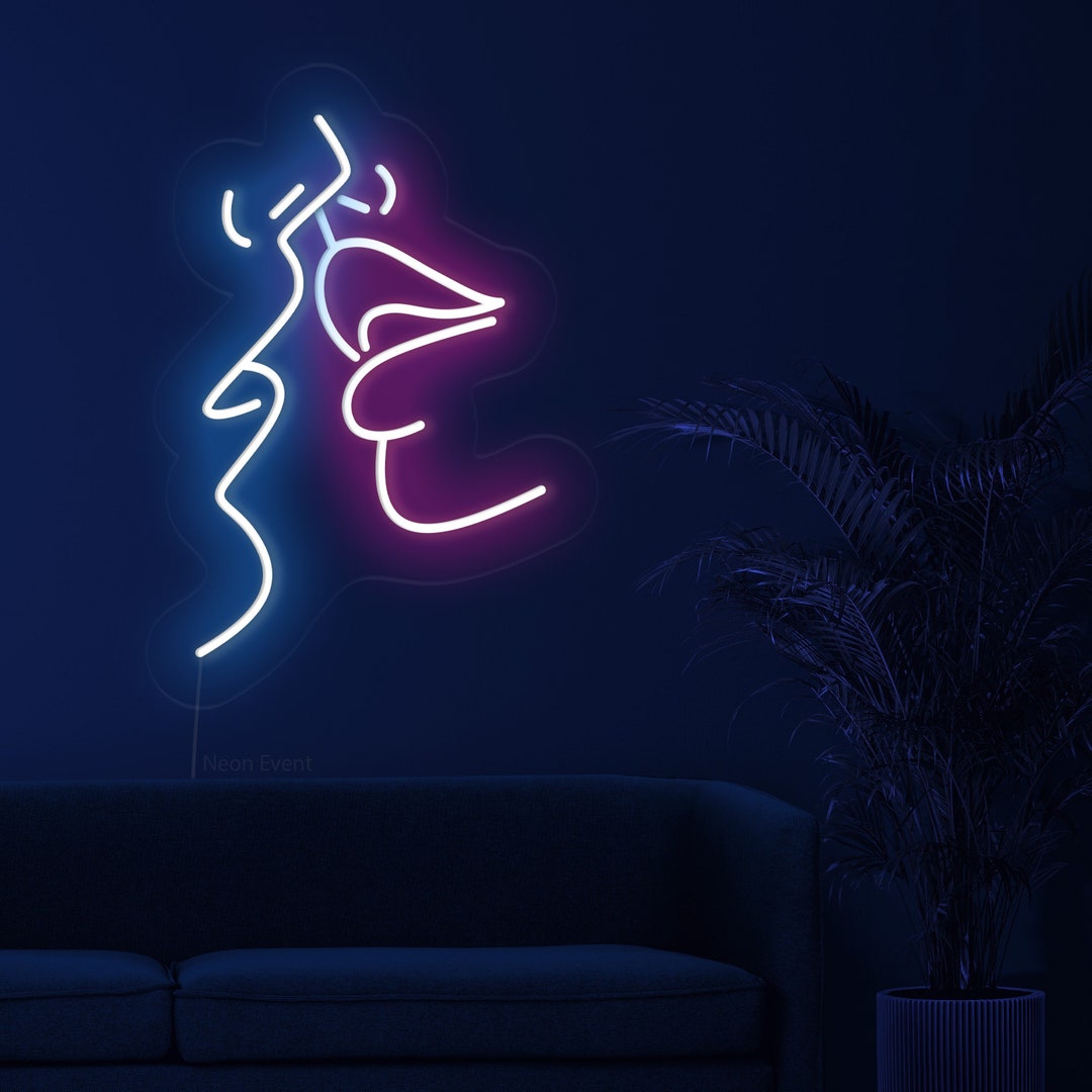 Kiss Led Neon Sign Romantic Kiss LED Neon Sign Gift for - Etsy