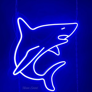 Shark Neon Sign - LED Neon Sign, Wall Decor, Wall Sign, Sea Led Neon ...