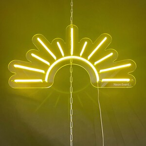 Sun Neon Sign - LED Neon Sign, Wall Decor, Wall Sign, Sunset Led Sign ...