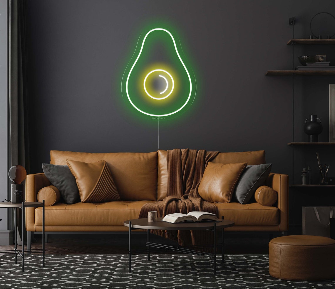 Avocado Neon Sign Avocado Led Sign Neon Home Sign Wall | Etsy