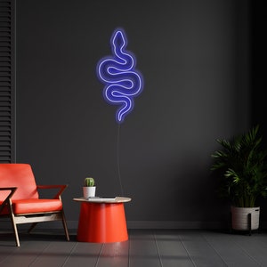 Snake Neon Sign - LED Neon Sign, Wall Decor, Wall Sign, Snake Led Sign ...