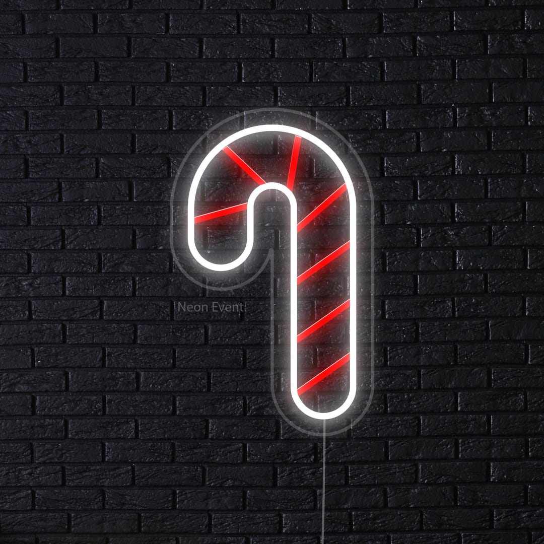 Candy Cane Neon Sign, Winter Neon Sign Neon, Christmas Lollipop Led ...