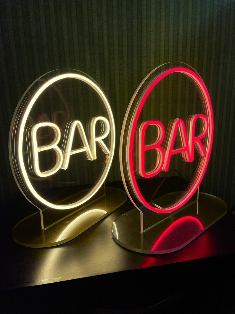 Bar Led Neon Sign Bar Sign Circle Bar Neon Sign Wedding | Etsy