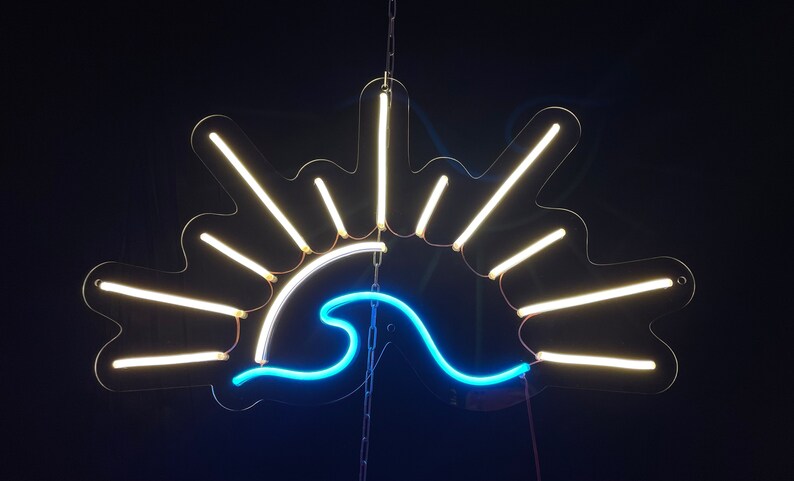 Sun Wave Neon Sign LED Neon Sign Wall Decor Wall Sign - Etsy