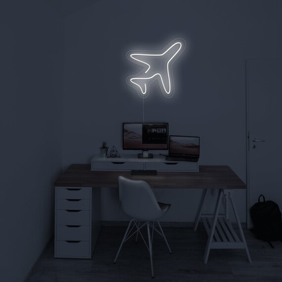 Plane neon sign Fly neon sign neon bedroom office neon | Etsy