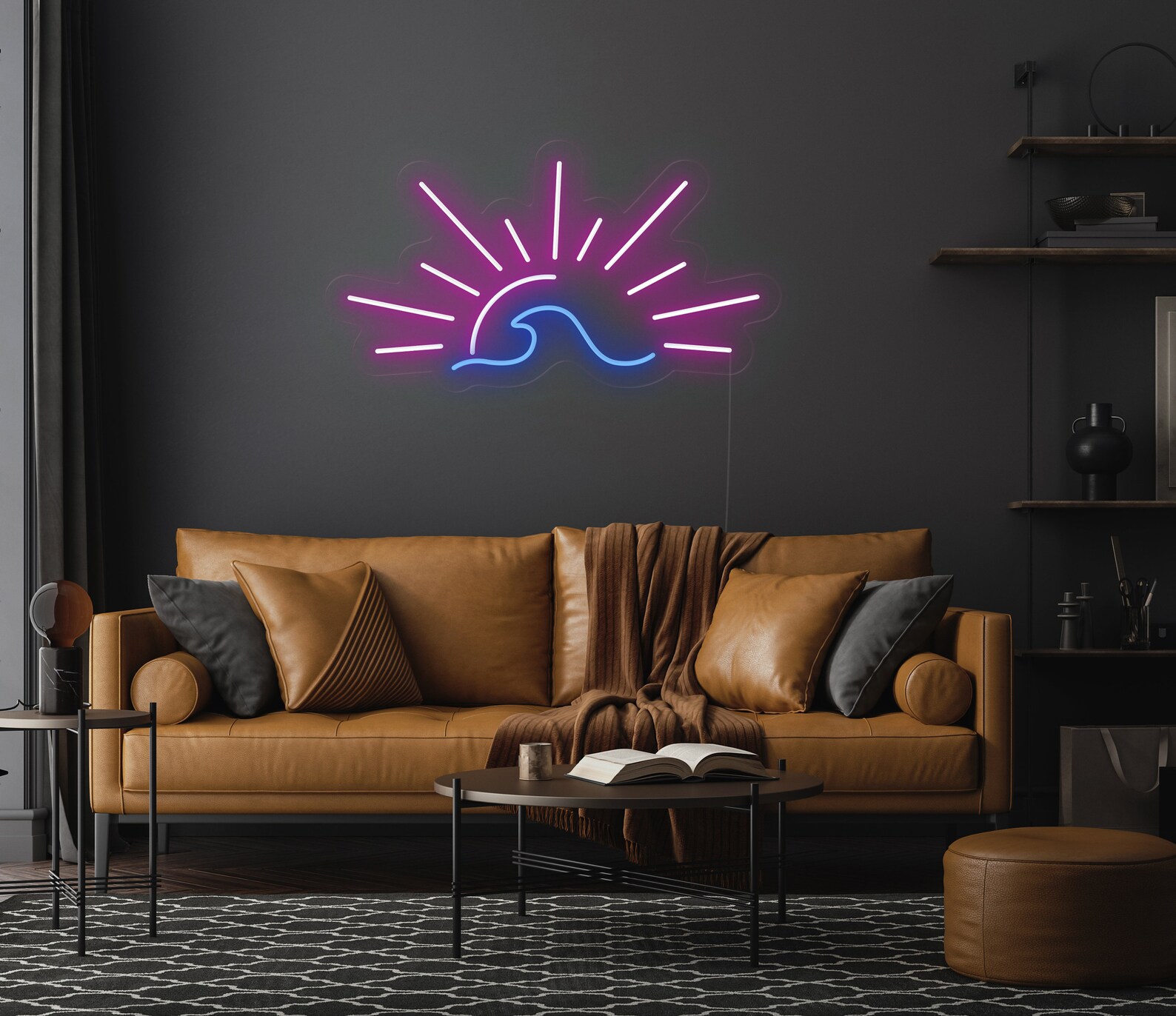 Sun Wave Neon Sign LED Neon Sign Wall Decor Wall Sign - Etsy