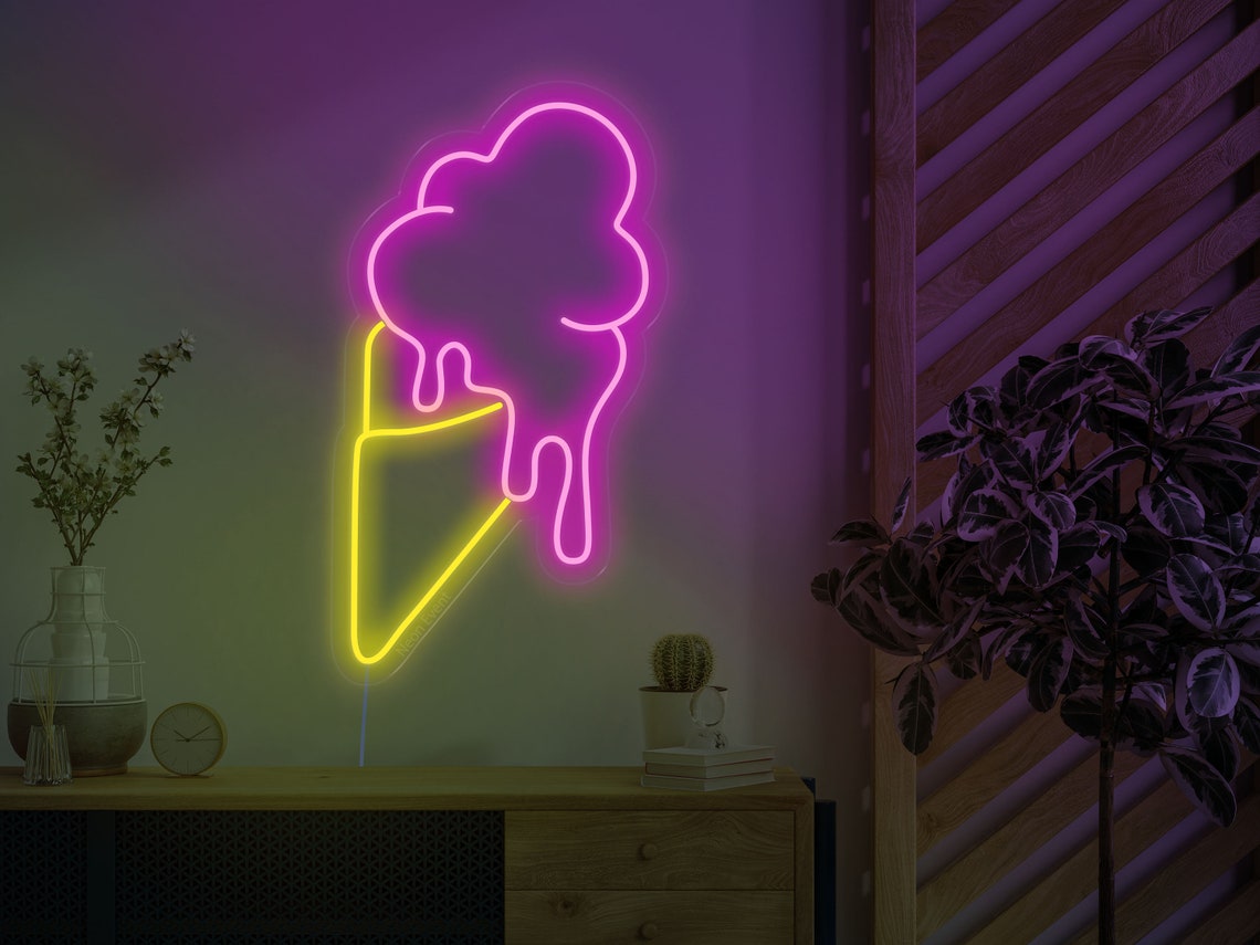Ice Cream Neon Sign Neon Decoration for Cafes Home Neon - Etsy