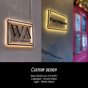 Acrylic Gold Mirror Logo Sign With Neon Light, Logo Decoration Office ...