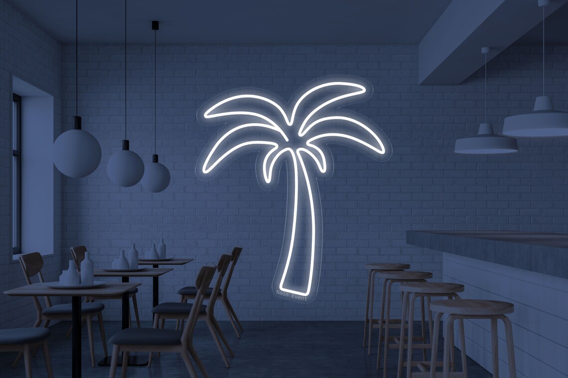 Palm Neon Sign Palm Tree Led Sign Neon Home Sign Wall - Etsy