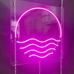 Sun Neon Sign - LED Neon Sign, Wall Decor, Wall Sign, Sunset Led Sign ...