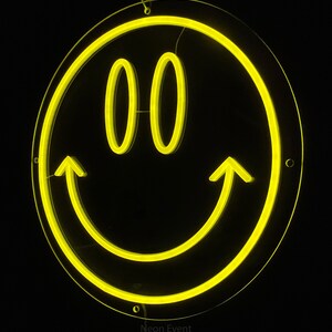 Smiley Neon Sign Smile Neon Sign, Happy Neon Sign, Custom Home Light ...