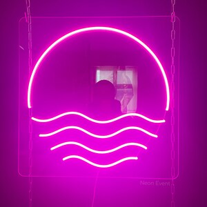 Sun Neon Sign - LED Neon Sign, Wall Decor, Wall Sign, Sunset Led Sign ...
